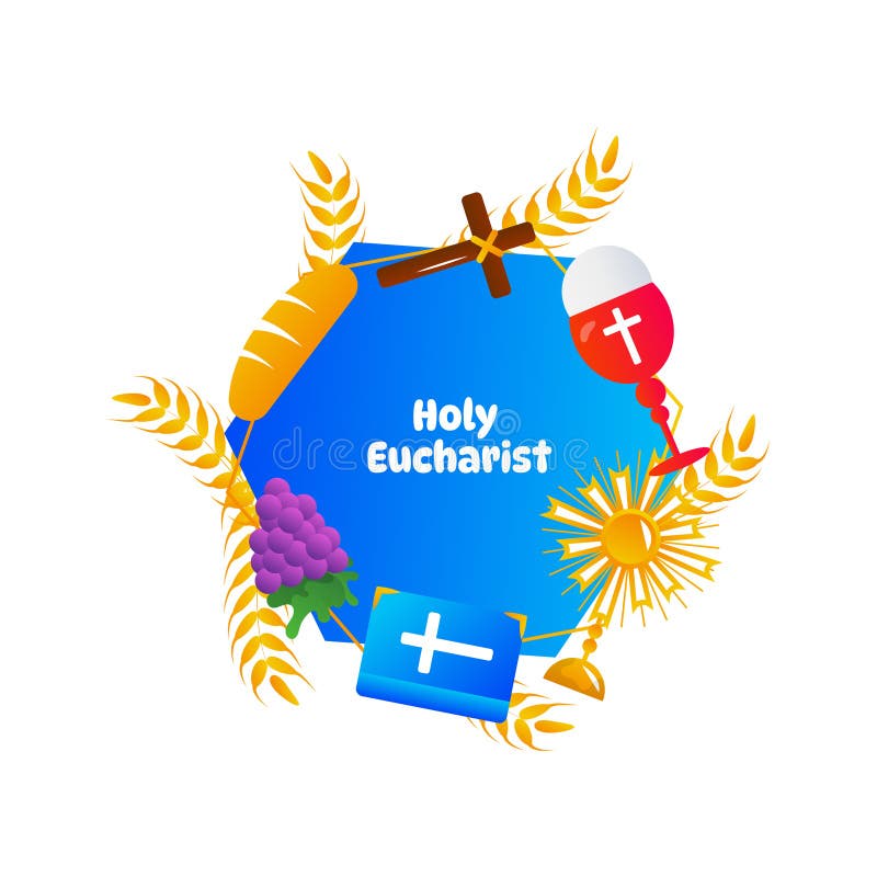 Holy Eucharist Vector Religions Cartoon Frame Stock Vector ...