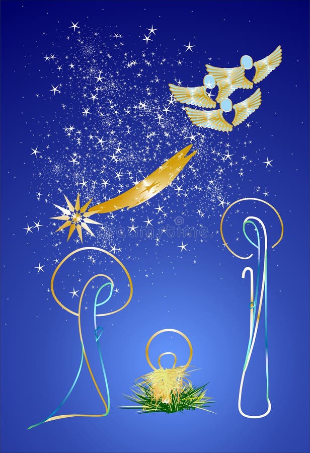 Holy Family Jesus Mary and Joseph Simple Abstract Stock Illustration ...