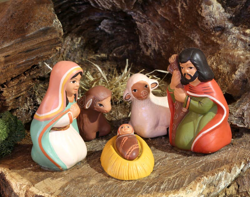 Peruvian Nativity Scene with Holy Family and Jesus Stock Image - Image ...