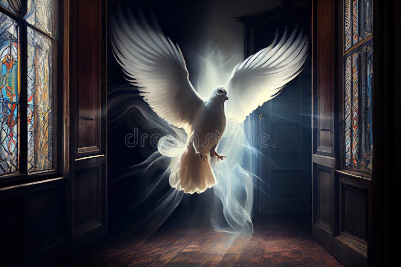 Dove as a holly spirit stock illustration. Illustration of flying ...