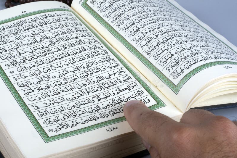 Holy Islamic Book Koran Quran Closed with Rosary Stock Image - Image of ...