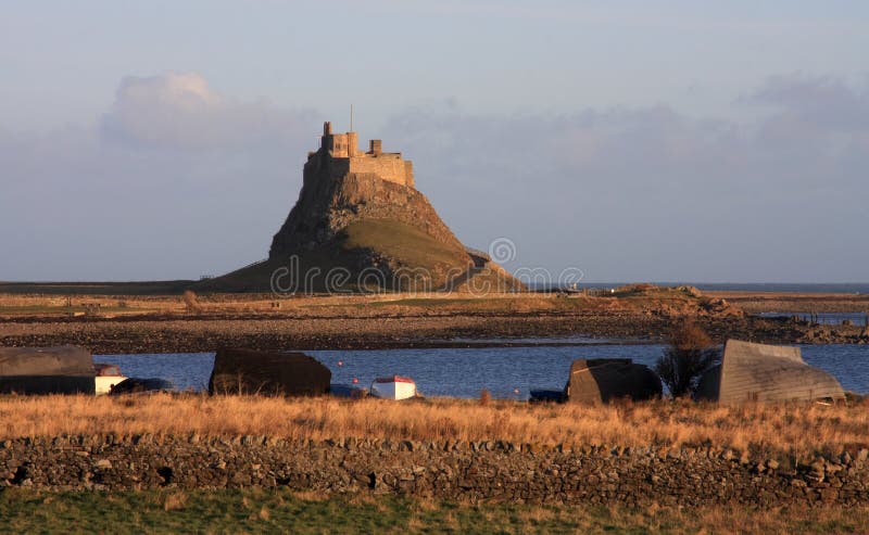 Holy island castle stock image. Image of england, holy - 4063093
