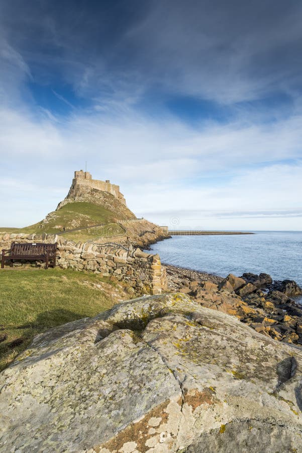 Holy Island castle stock image. Image of lindisfarne - 38533715