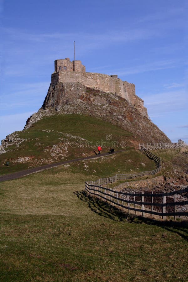 Holy Island Castle Northumberland England Stock Image - Image of trust ...