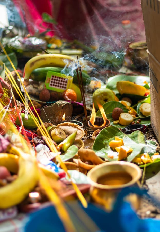 Holy Items Kept for Hindu Religious Worship of Banyan Tree on Vat ...