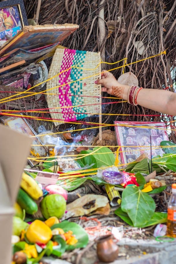 Holy Items Kept for Hindu Religious Worship of Banyan Tree on Vat ...