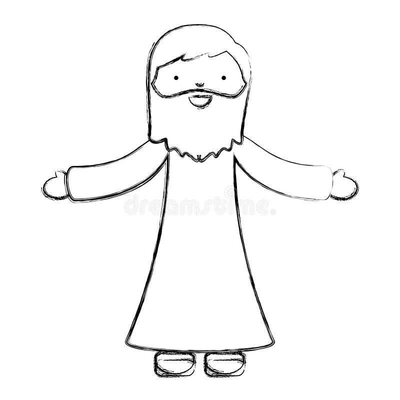 Holy Jesuschrist Character Icon Stock Vector - Illustration of jesus ...