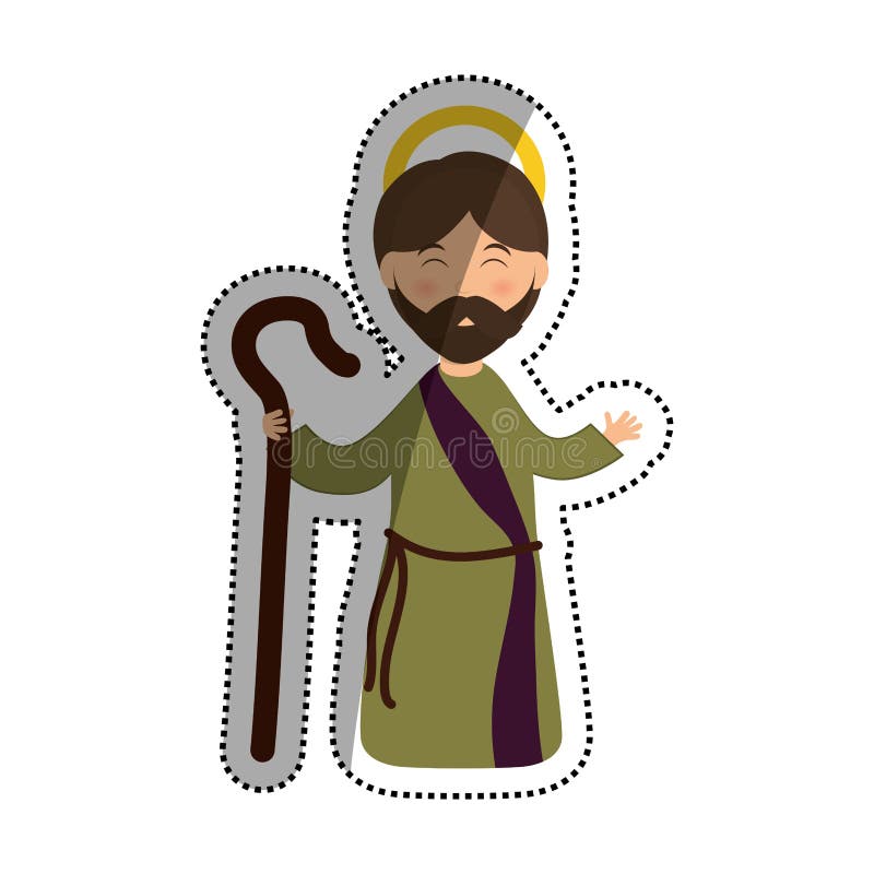 Holy joseph cartoon stock illustration. Illustration of holding - 85481260