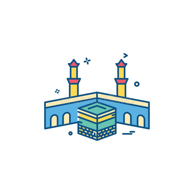 Holy Kaaba Icon Design Vector Stock Vector - Illustration of culture ...