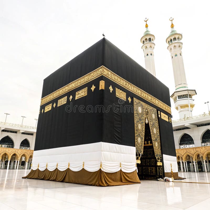 The Holy Kaaba Isolated on White Background Stock Illustration ...