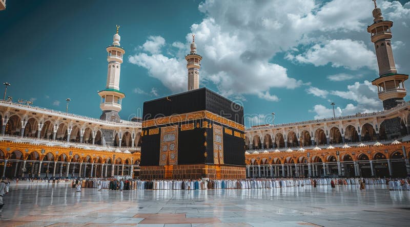 The Holy Mosque of Mecca stock illustration. Illustration of tour ...