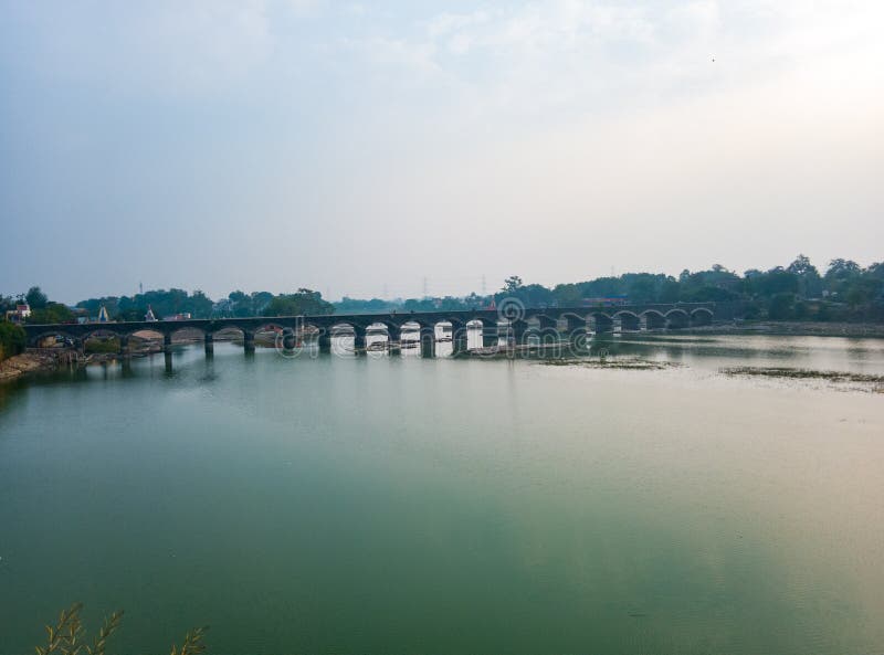 Holy Kshipra River Flowing between Indore and Dewas with Its Old Bridge ...