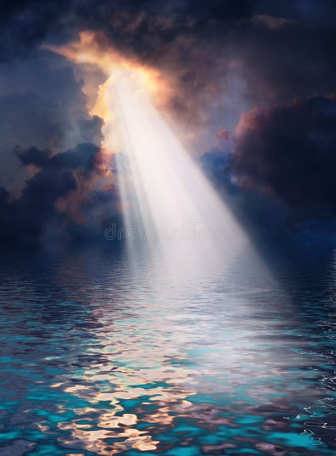 Holy Light from Sky stock illustration. Illustration of cloudscape ...