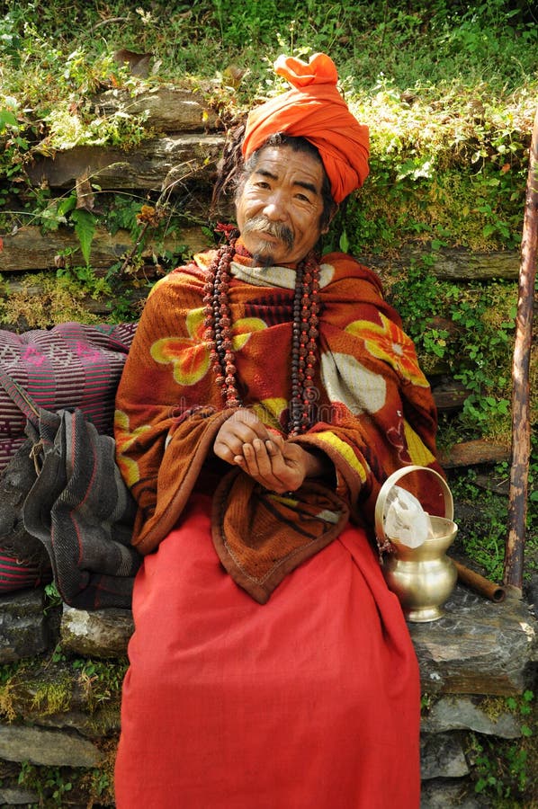 Holy man in Nepal editorial image. Image of india, hand - 21975970