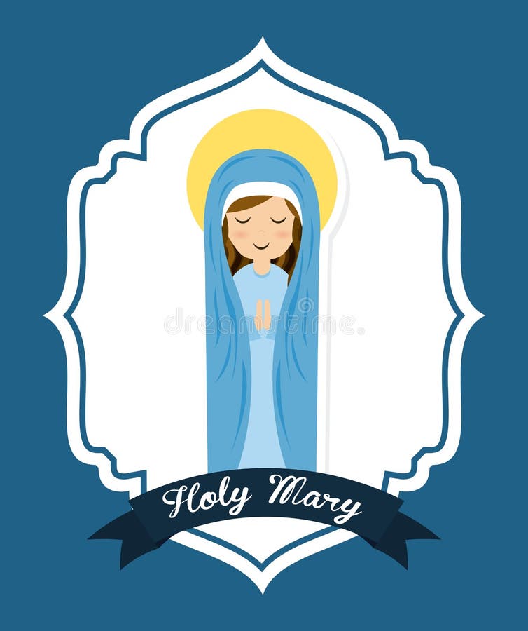 Holy mary stock vector. Illustration of label, religion - 44714407