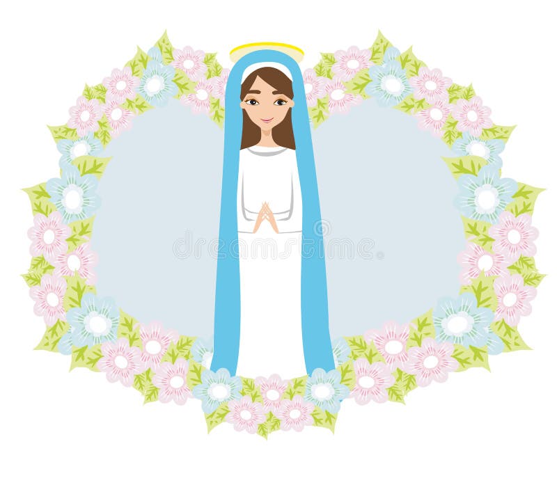 Holy Mary icon stock vector. Illustration of cute, religion - 100601776
