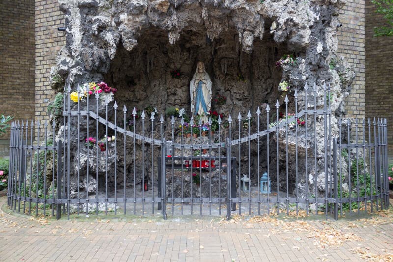 Holy Mary Statue in Chapel with the Appearance of a Grotto Stock Image ...