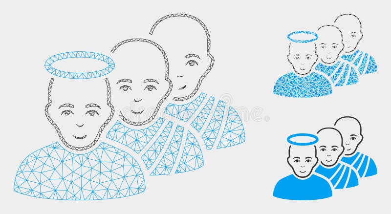 Holy Men Vector Mesh Carcass Model and Triangle Mosaic Icon Stock ...