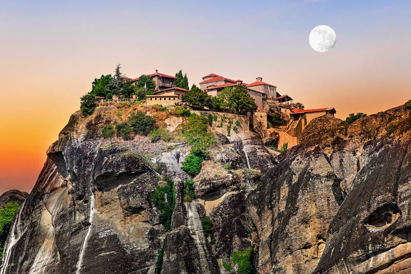 The Holy Monastery of Great Meteoron in Greece Stock Image - Image of ...