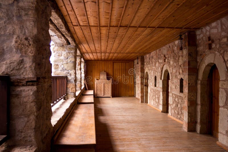 Meteora - in the Holy Monastery in Greece. Inside, Abbey-4 Stock Image ...