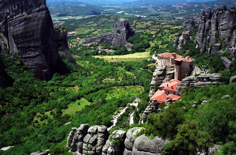 The Holy Monastery of Rousanou Stock Image - Image of monastery, hermit ...