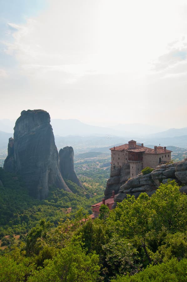 The Holy Monastery of Rousanou at Meteora Stock Photo - Image of ...
