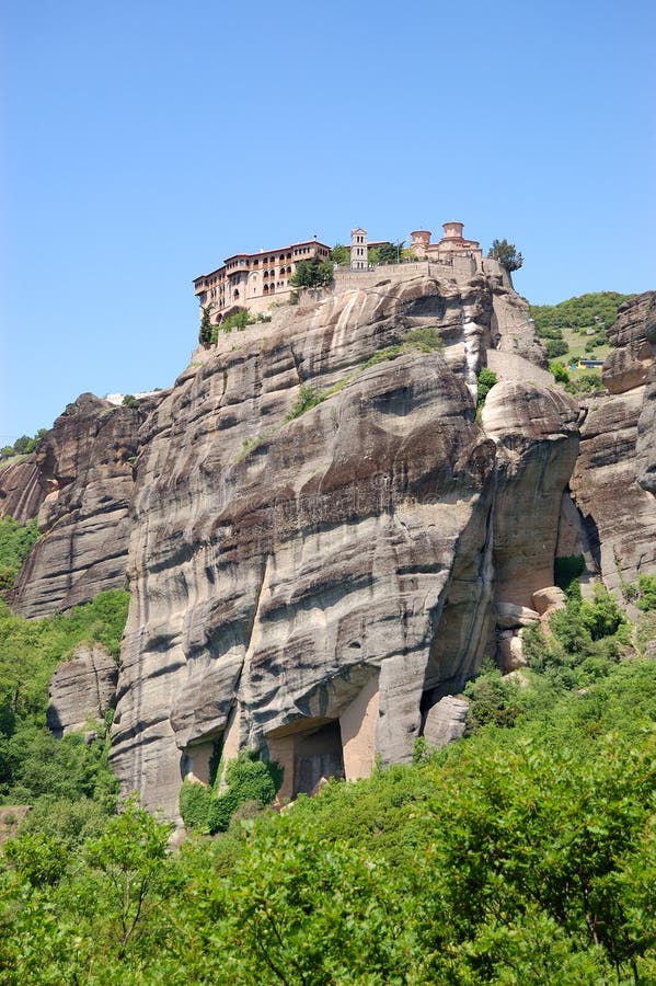 Holy Monastery of Varlaam on the Top of Cliff Stock Photo - Image of ...