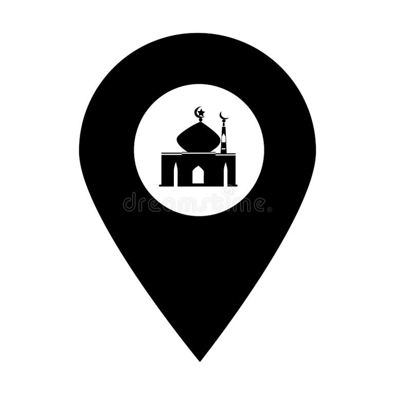 Holy Mosque Location Map Pin Pointer Icon. Element of Map Point for ...