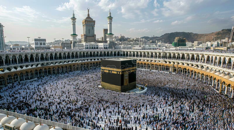 The Holy Mosque of Mecca stock illustration. Illustration of arabic ...