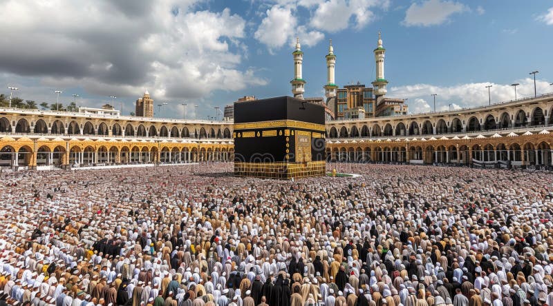 The Holy Mosque of Mecca stock illustration. Illustration of saudi ...