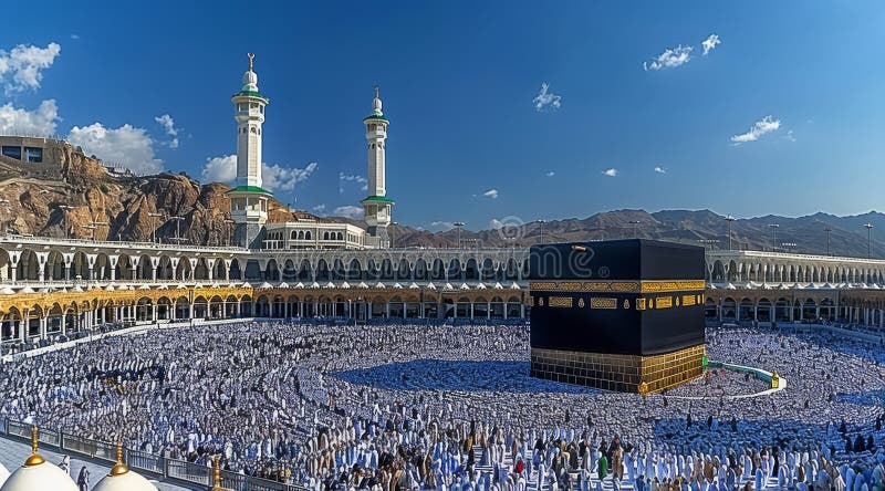 The Holy Mosque of Mecca stock illustration. Illustration of tourism ...