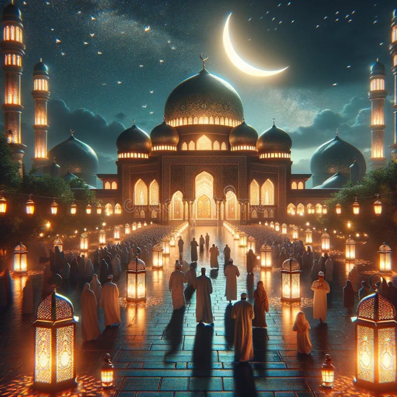 Holy Night of Ramadan stock illustration. Illustration of chatgpt ...