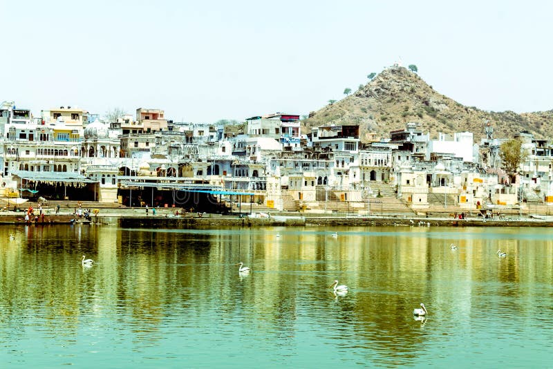 Holy Pushkar lake stock image. Image of landscape, beautiful - 144512005