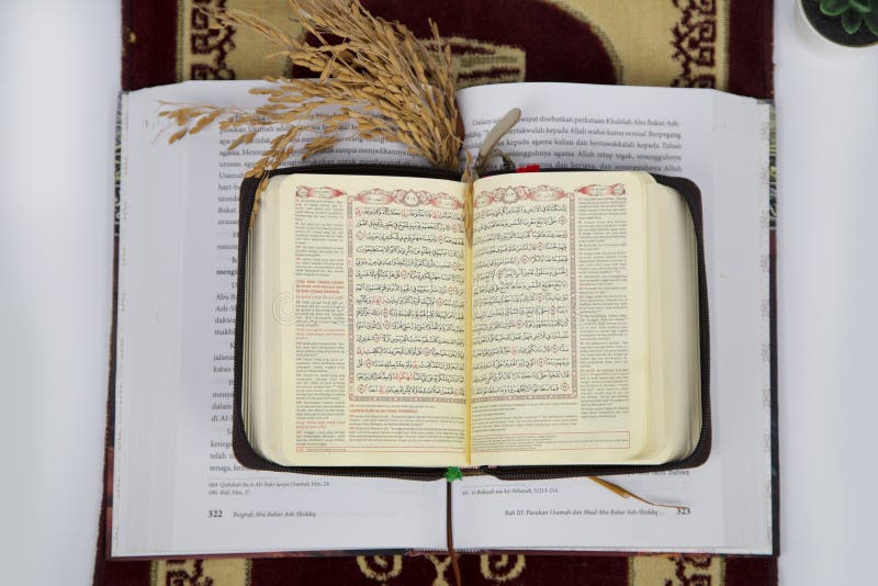 Holy Quran Opened on Top of a Book Stock Photo - Image of book, quran ...