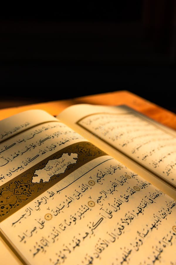 The Holy Quran in Vertical View with Copy Space for Text Editorial ...