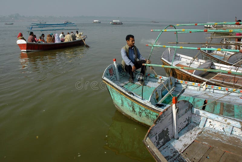 Holy Rivers editorial stock photo. Image of puja, boats - 26713998
