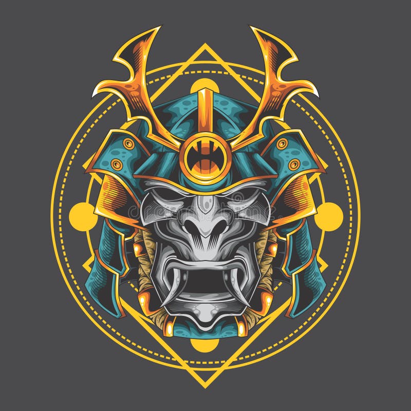 Holy samurai mask stock vector. Illustration of armor - 144710863
