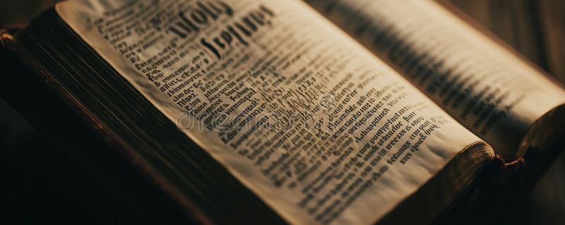 Holy Scriptures Advertisement Featuring a Vintage Book Showcasing ...