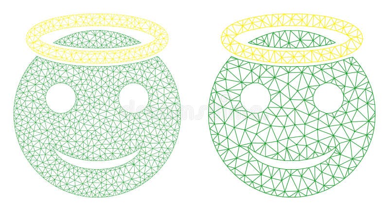 Holy Smiley Icon - Vector Polygonal Mesh Stock Vector - Illustration of ...