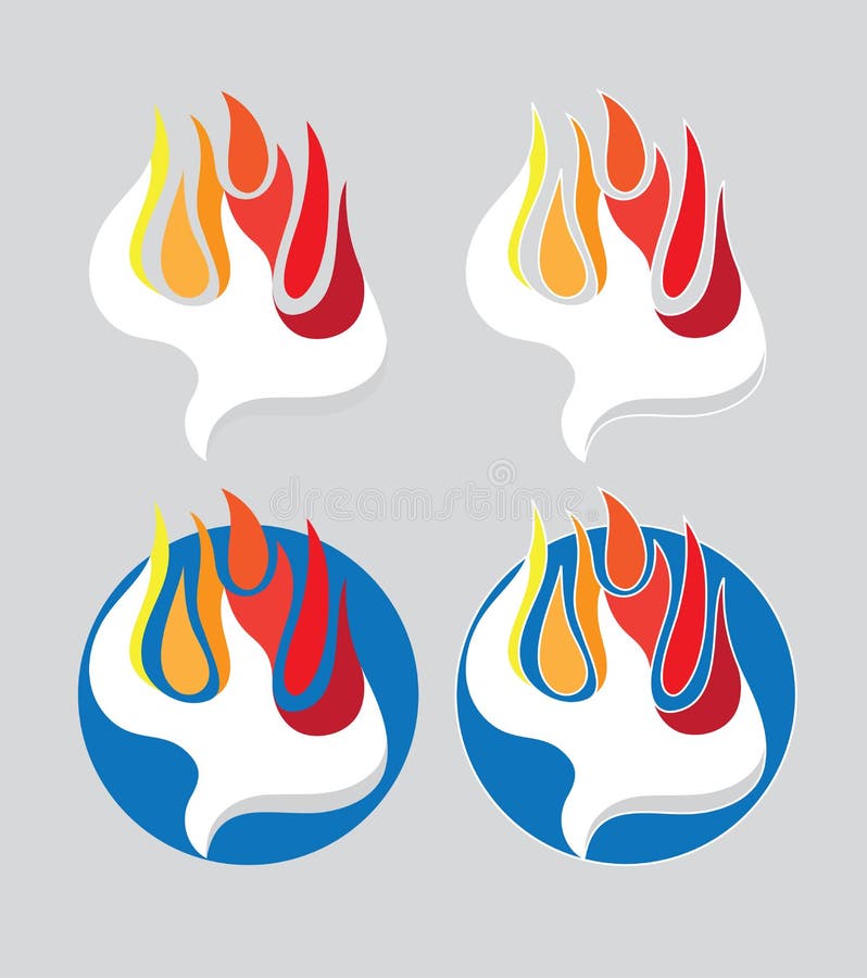 Fire Holy Spirit Logo Church Logo. Christian Symbols. The Cross Of