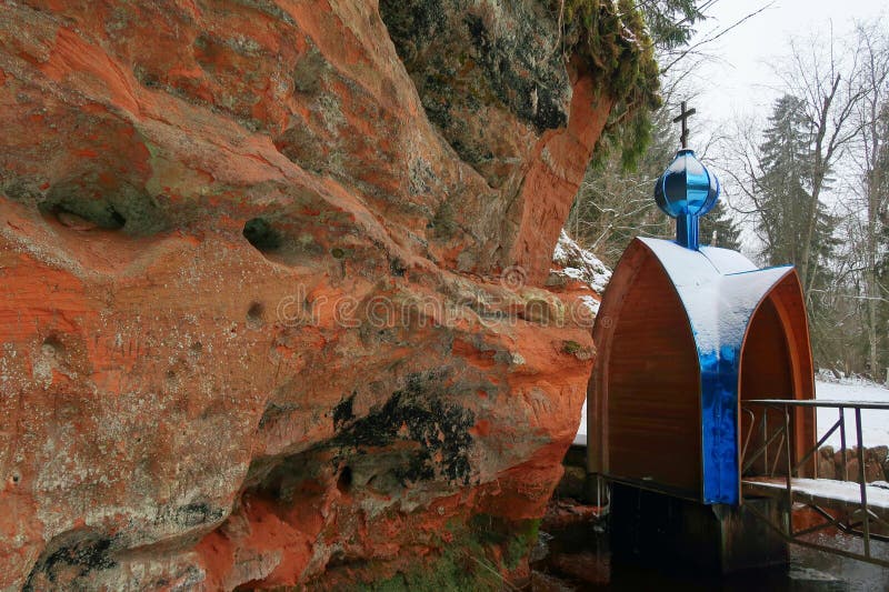 Holy spring in karst caves stock photo. Image of waterway - 262524946