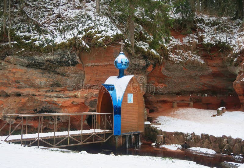 Holy spring in karst caves stock image. Image of holy - 262525013