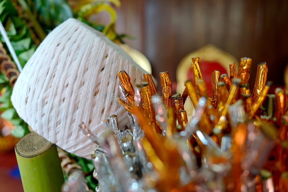 Holy thread stock photo. Image of buddhist, thread, isolated - 89455432