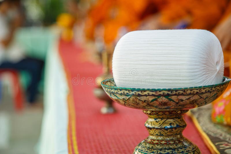 The Holy Thread on the Pedestal Linked To the Monks during Buddhist ...