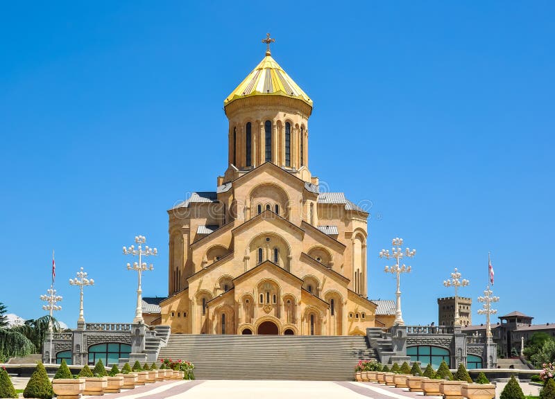 Holy Trinity Cathedral Sameba Of Tbilisi, Georgia Stock Image - Image ...