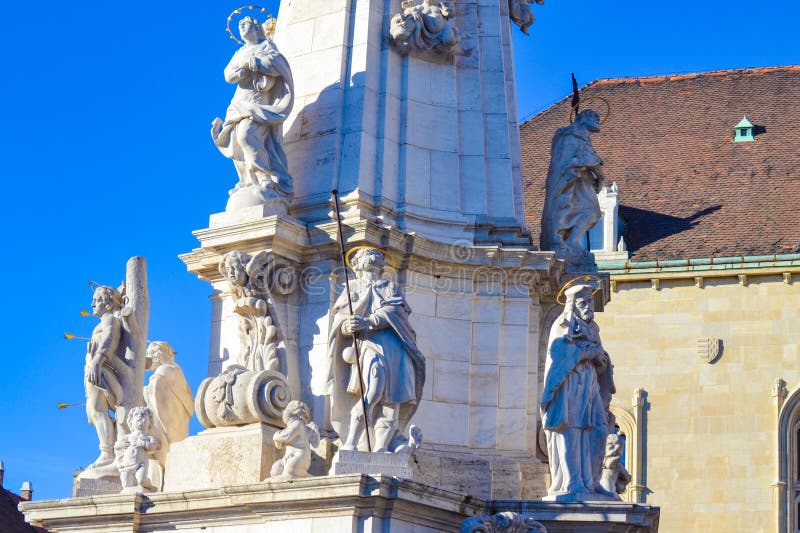 Holy Trinity Column Budapest Castle Hill Square Hungary Stock Image ...