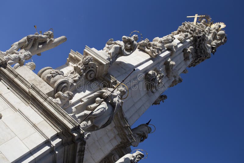 Holy Trinity Column in Budapest Stock Photo - Image of capital ...