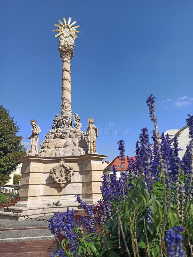 Holy Trinity Column in Trinity Square in Trnava, Slovakia. the Statue ...
