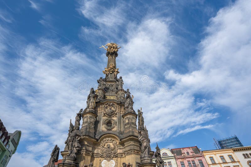Holy Trinity Column at Upper Square - Olomouc, Czech Republic Stock ...