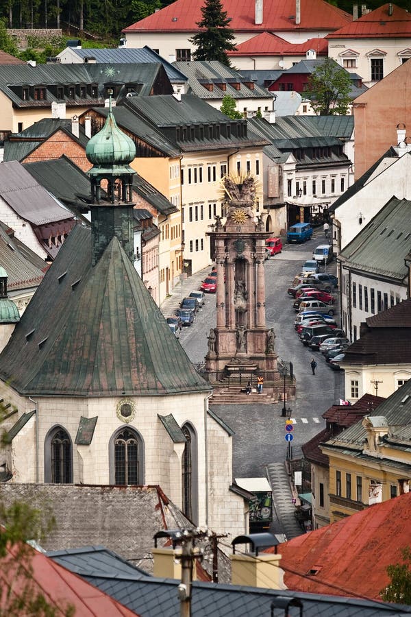 Holy Trinity Square with the Holy Trinity Statue Stock Photo - Image of ...